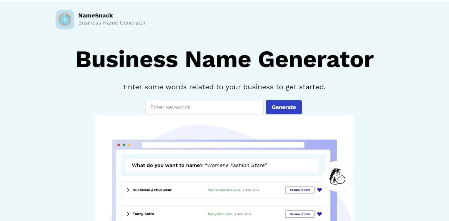 NameSnack AI Name Generator | Free + Instant Domain