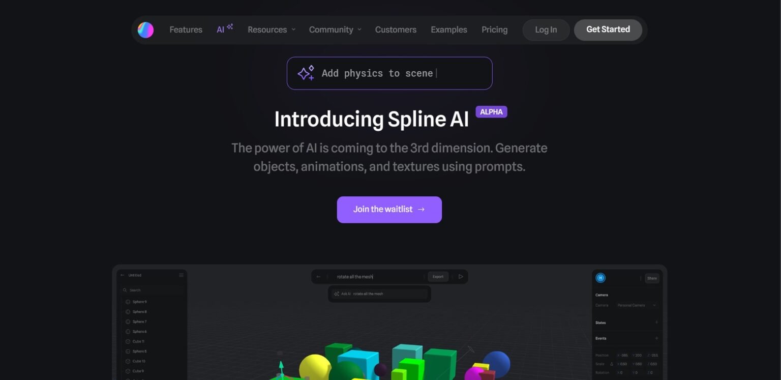 Spline - AI Design Tool - Generate 3D objects using prompts