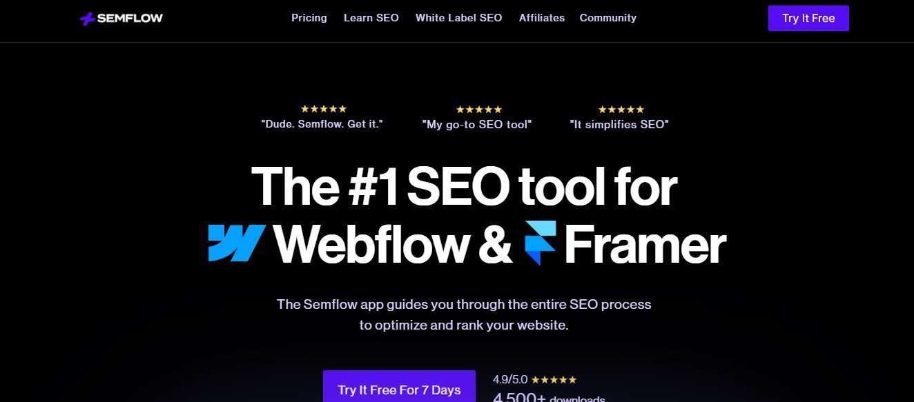 Semflow: The SEO Assistant for Webflow and Framer