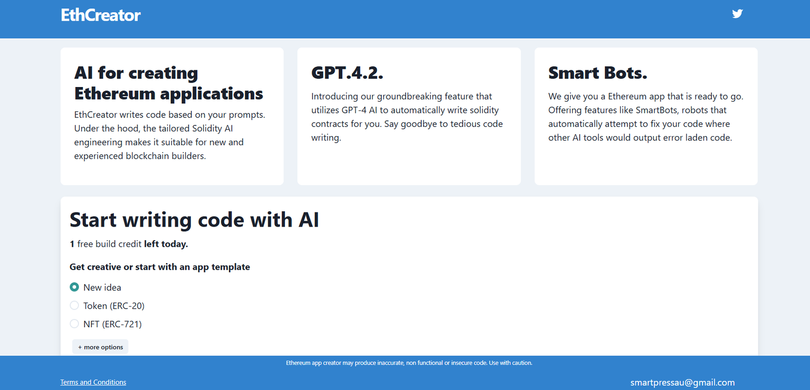 EthCreator – AI-Powered NFT and Smart Contract Generator