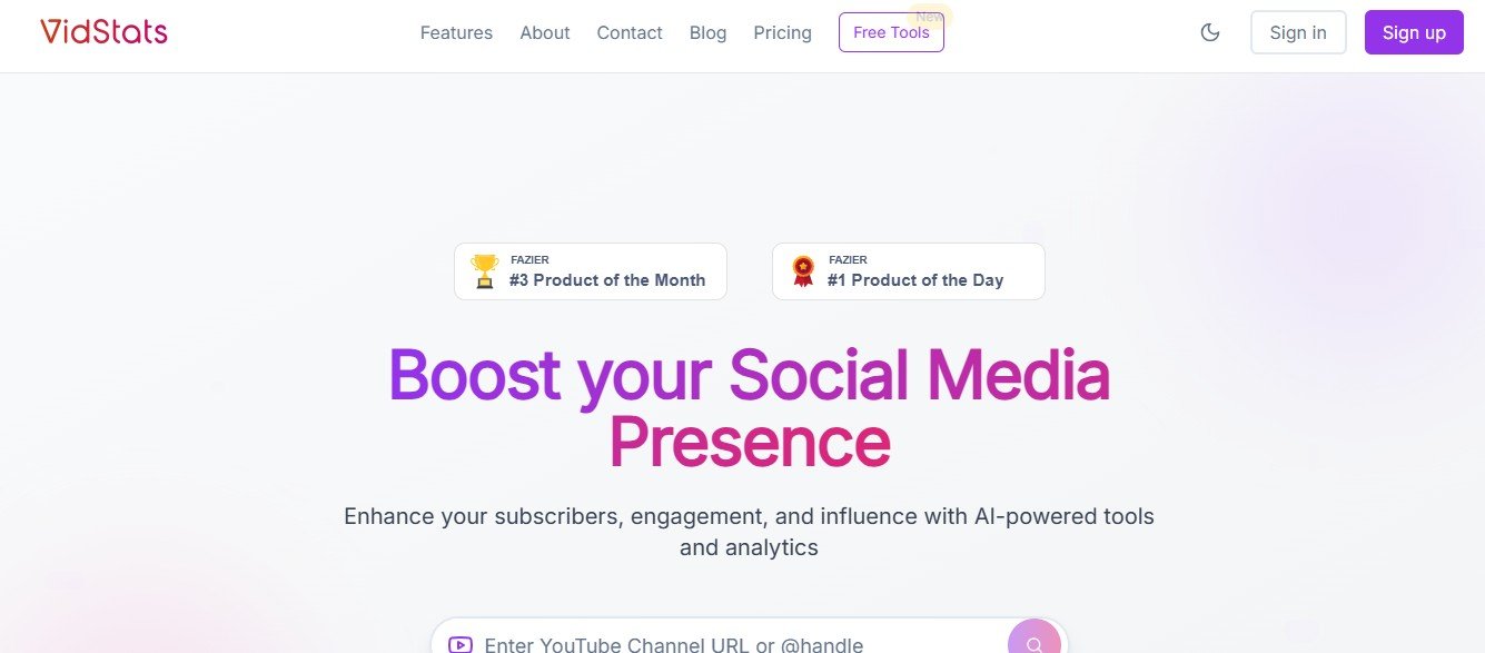 VidStats: AI YouTube Analytics for Channel Growth