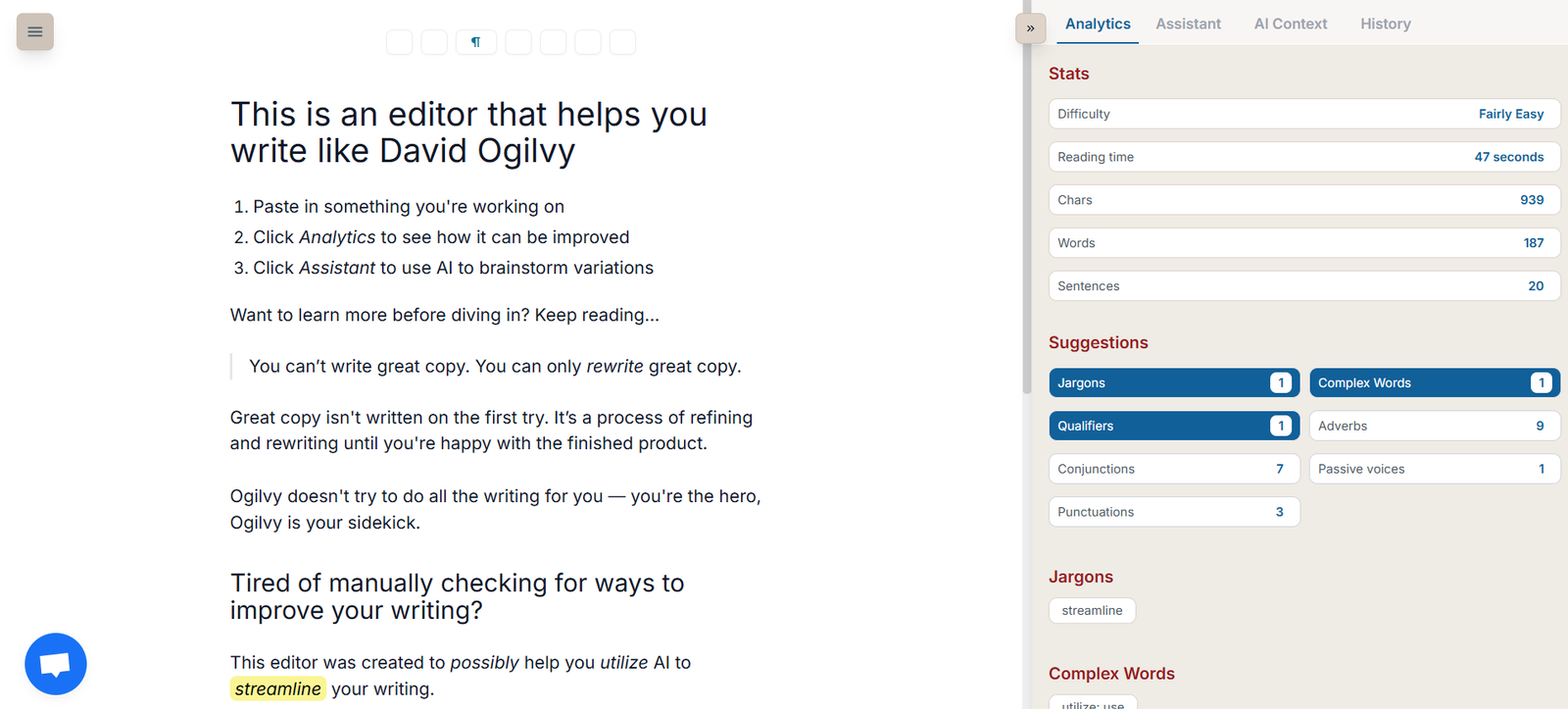 Ogilvy: AI Copywriting App Inspired by Proven Advertising Frameworks