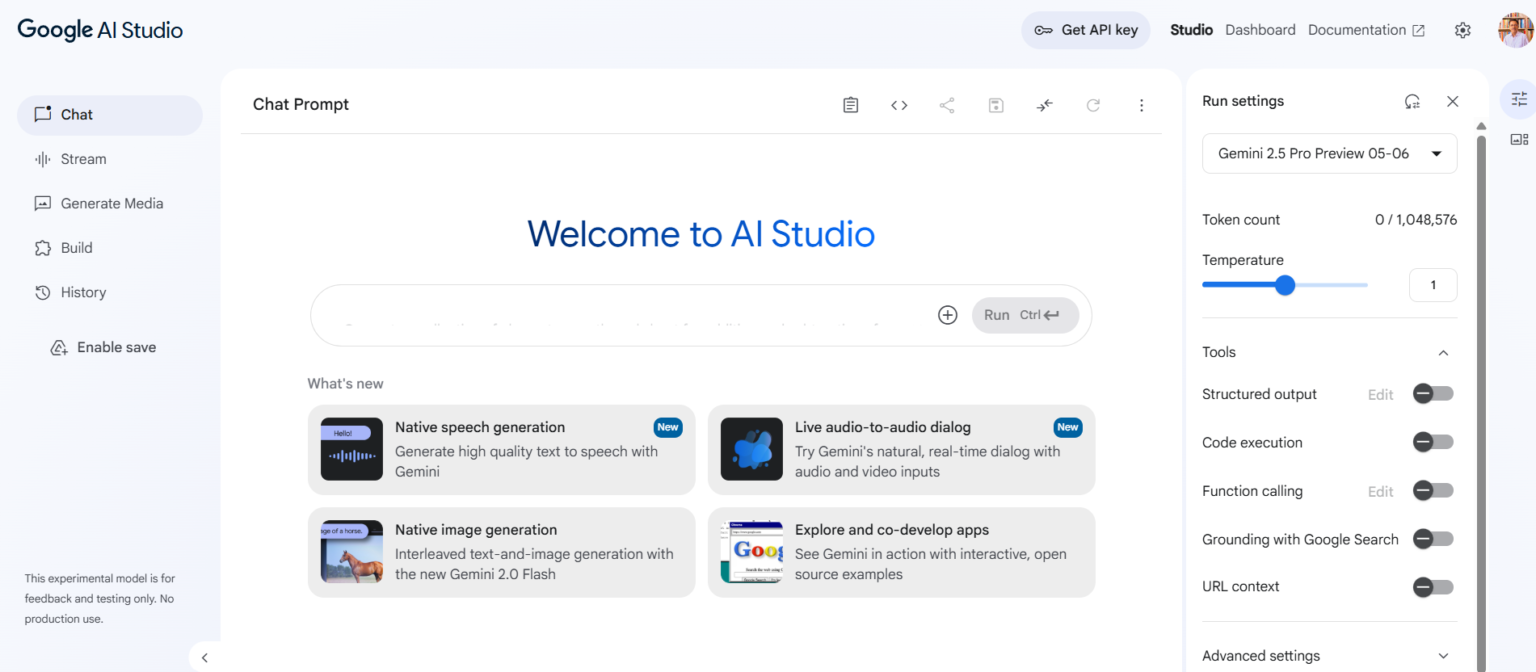 Google AI Studio: Build and Test Generative AI with Gemini Models