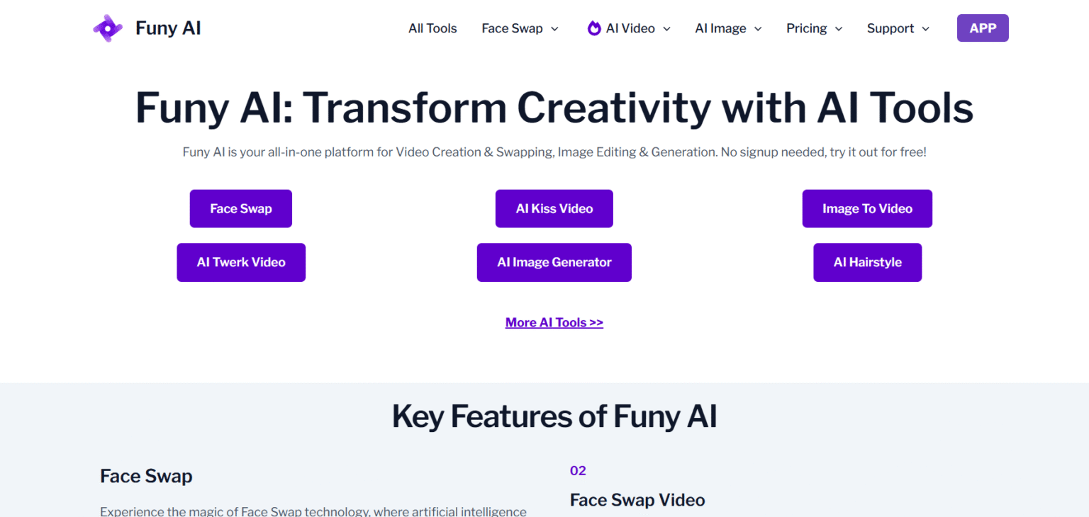 Funy AI – All‑in‑One AI Creator for Face Swaps, Art, Video & More