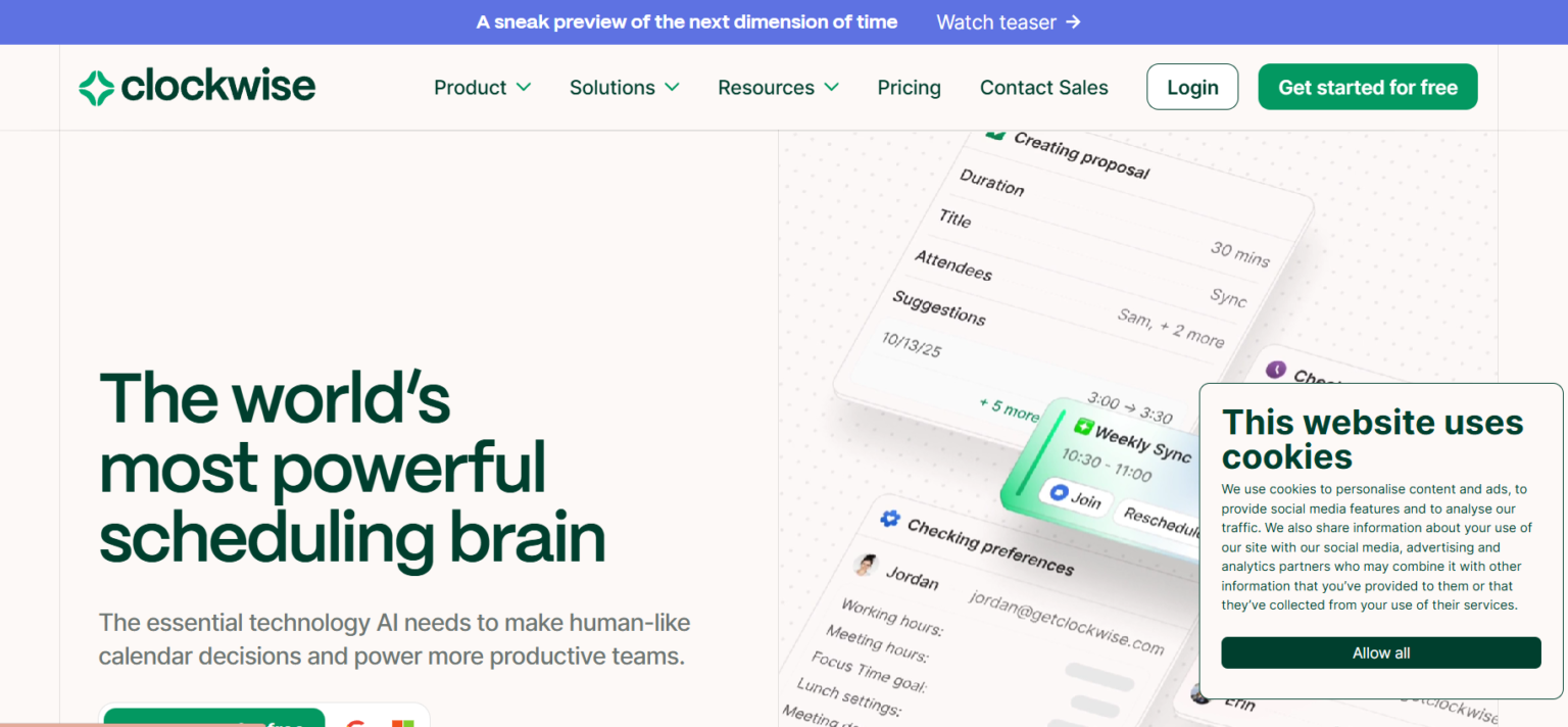 Clockwise: Smart Calendar Assistant for Team Productivity
